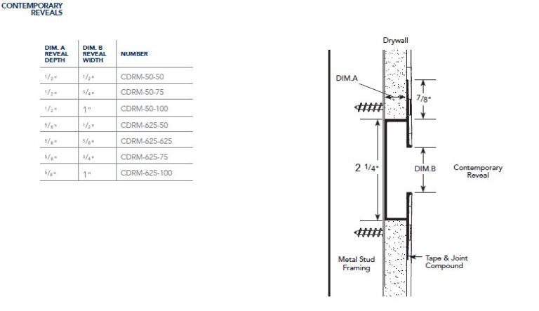Fry Reglet CDRM-50-50 Contemporary Reveal Drywall Molding 1/2″ x 1/2 ...