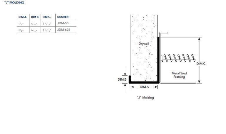 Fry Reglet JDM-50 Drywall J Molding Trim 1/2″ Clear Anodized (10ft ...