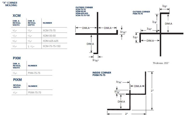Fry Reglet PIXM-75-75 Stucco Plaster X Inside Corner Molding 3/4″ x 3/4 ...